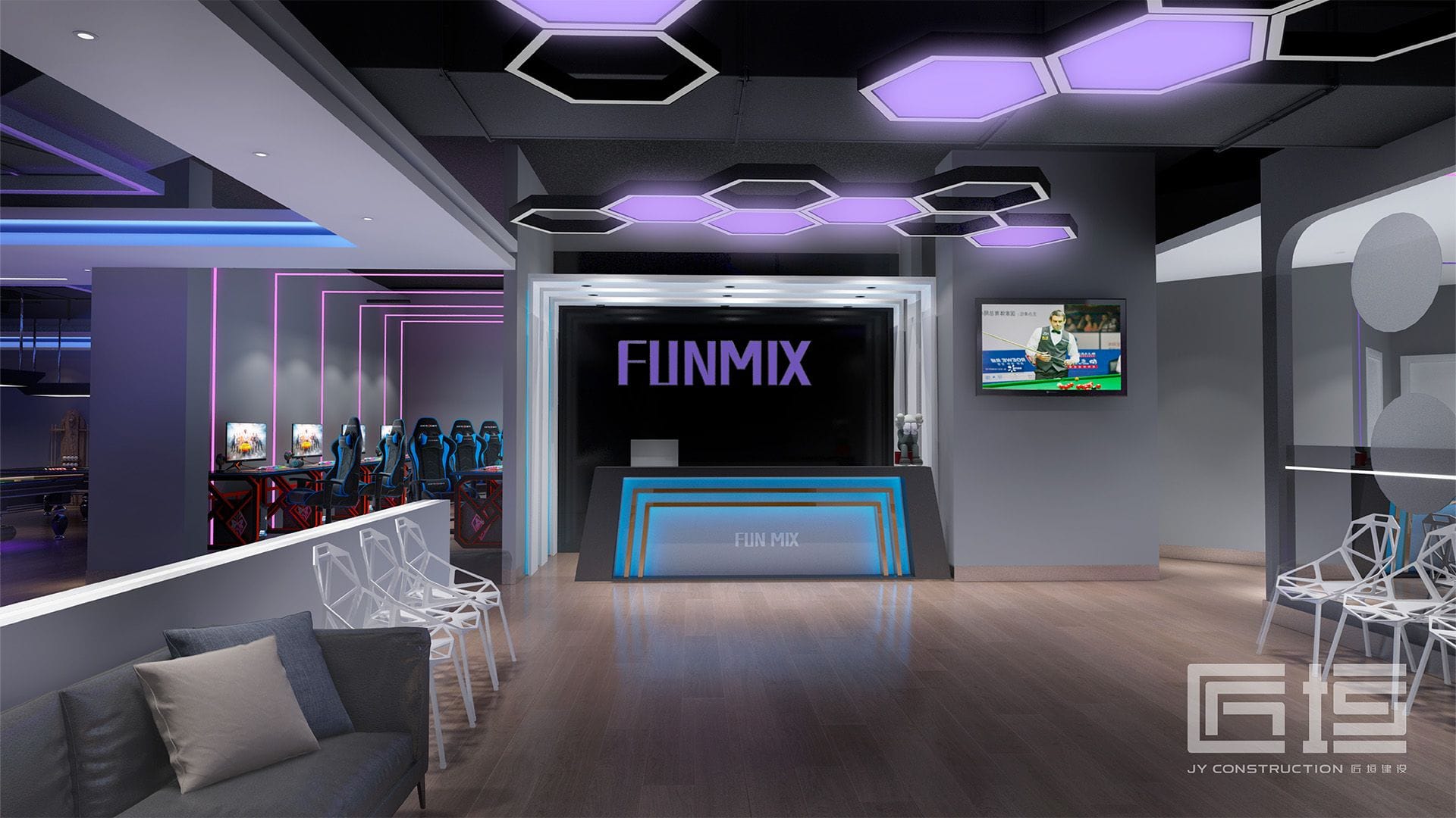 万锦台球厅装修设计—FUN MIX | 匠垣建设JYC