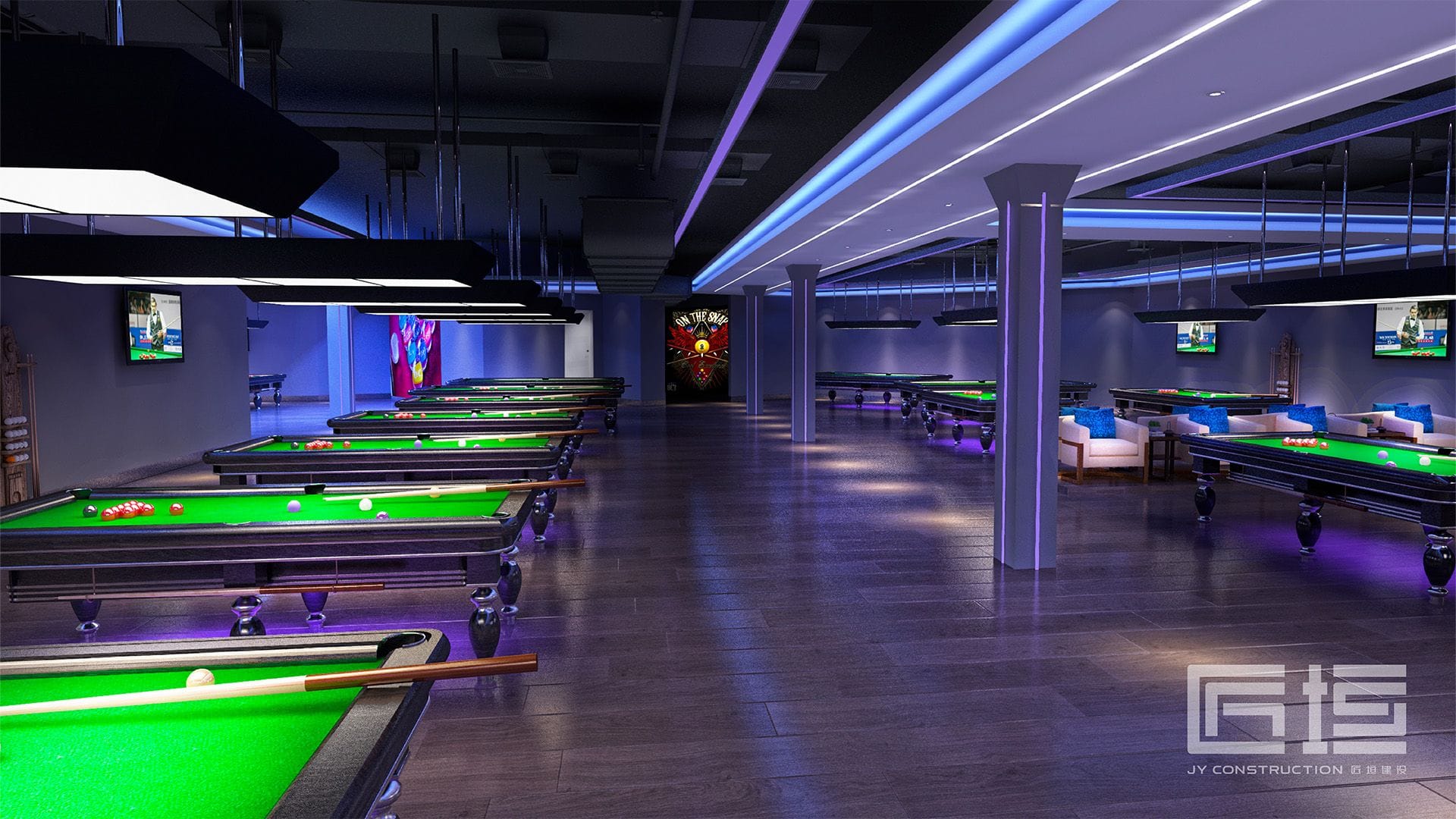 万锦台球厅装修设计—FUN MIX | 匠垣建设JYC