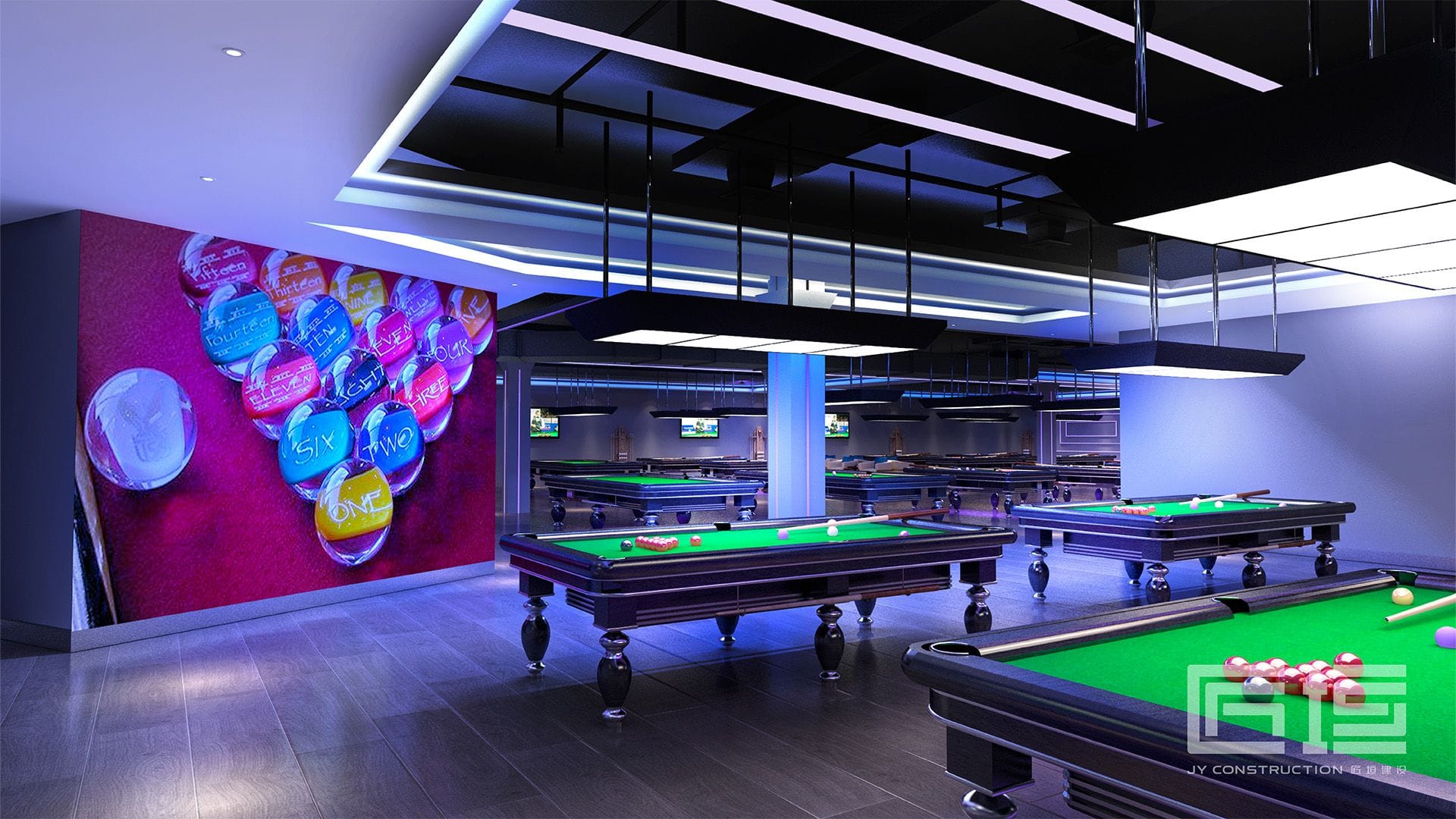 万锦台球厅装修设计—FUN MIX | 匠垣建设JYC